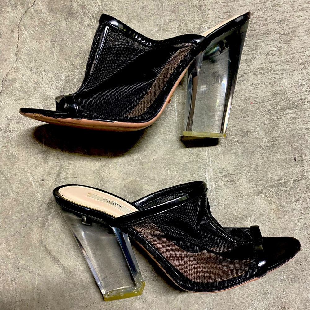 Prada Lucite Acrylic Heels - Gem